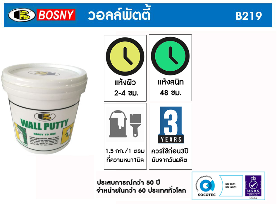วอลล์พัตตี้ BOSNY B219 - ต.กิตติอมร